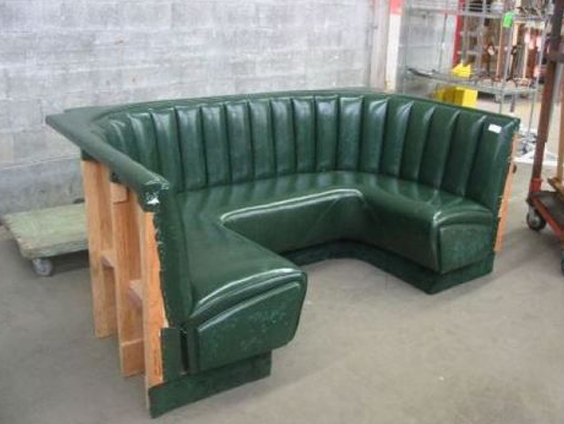 Sofa with leather back and vertical stitching design - MySofa